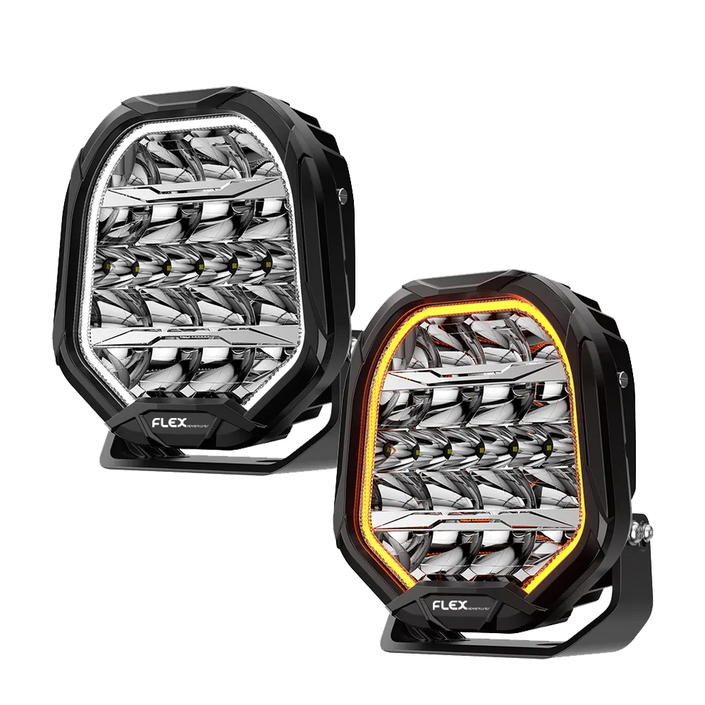 Flex 7” DRL Spotlights – 9600LM LED Driving Lights with Dual Colour DRL ...